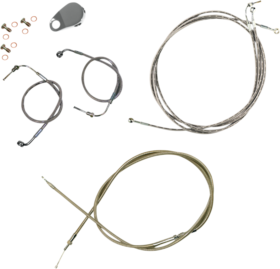0662-0858 - LA CHOPPERS Handlebar Cable/Brake Line Kit?- Quick Connect ...