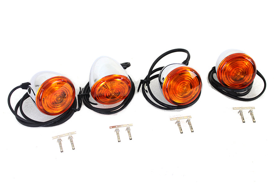 33-1876 - Mini Torpedo Style LED Turn Signal Set with Amber Lenses ...
