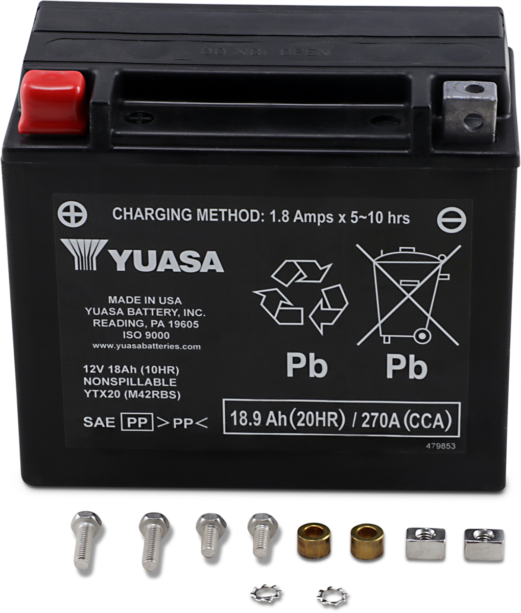 2113-0761 - YUASA AGM Battery - YTX20 YUAM42RBS – Retrocycle, LLC